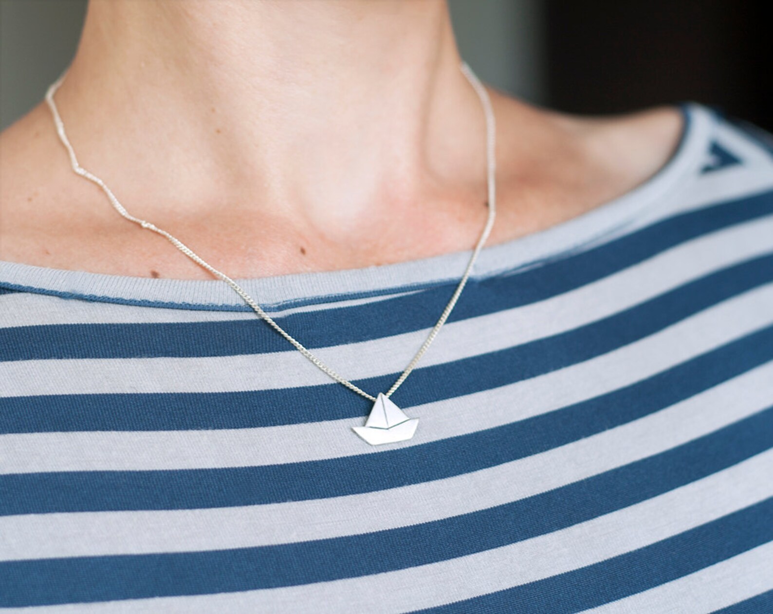 Silver Boat Pendant, Sailboat Necklace, Mother Gift - Etsy UK
