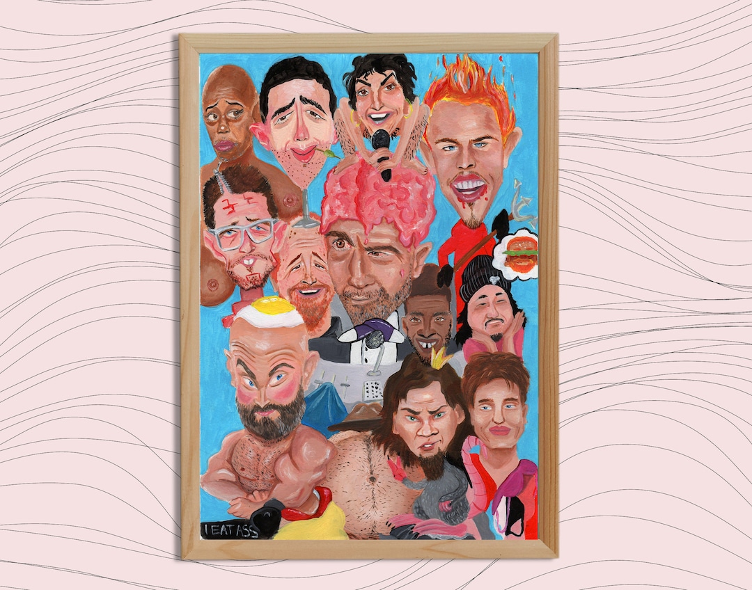 COMEDIAN ART PRINT Funny People Art Gift Wall Art Joe Rogan Art Print ...