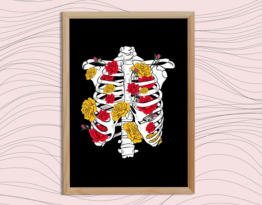 SKELETON GIFT GOTH Art Print Bedroom Art Wall Gift - Etsy