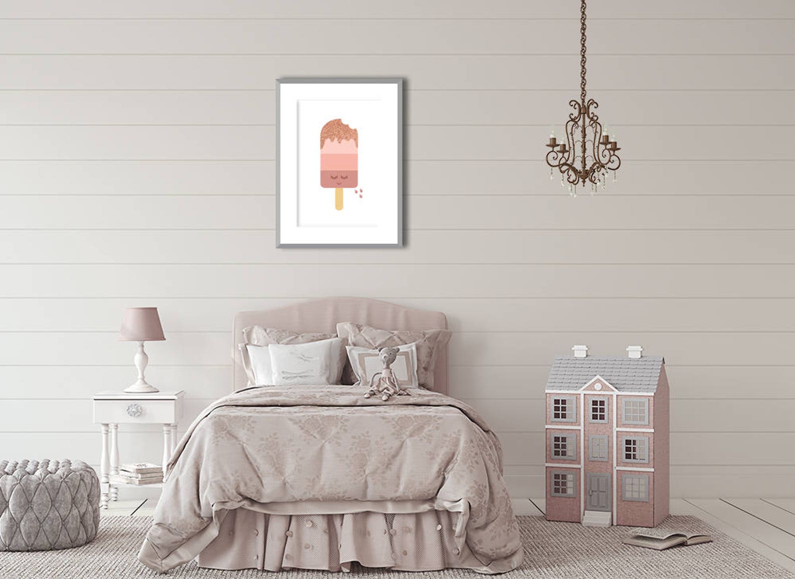Rose Gold Pink Popsicle Party Poster Kids Room Decor Digital Art Easy ...