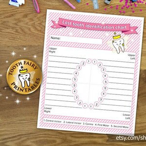 Lost Tooth Chart, Tooth Fairy Printables, Child Tooth Chart, Printable ...
