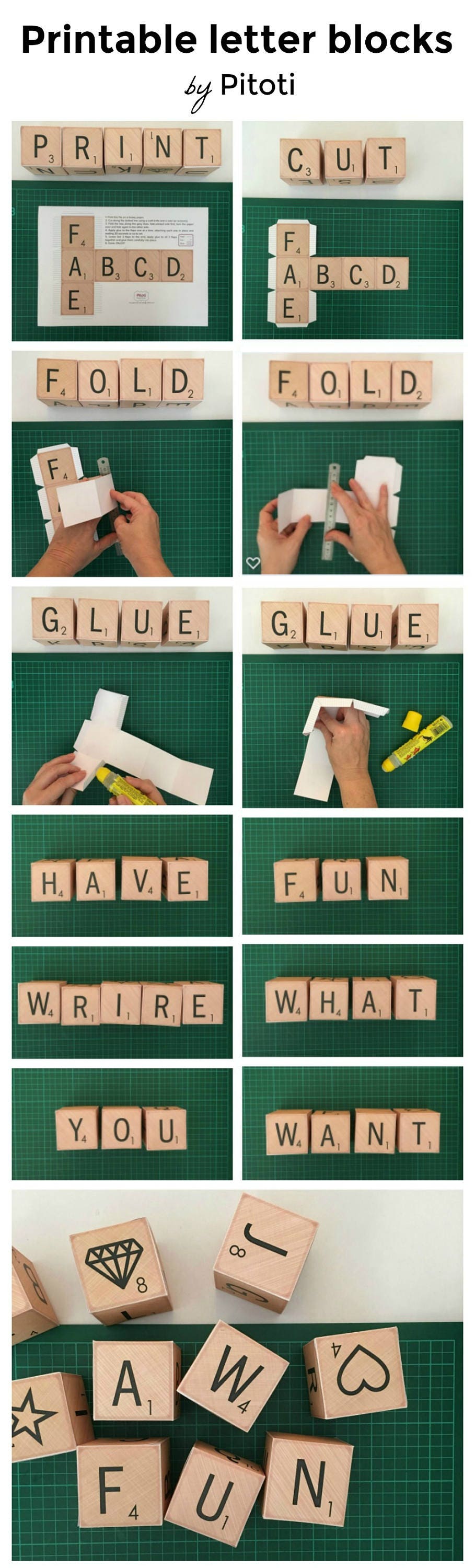 Living Room Decor, Printable Letter Blocks for Living Room, Rustic Home ...