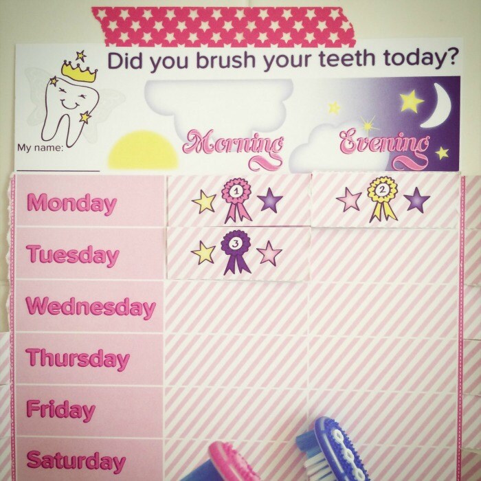 Teeth Brushing Chart for Girls Printable Reward Chart - Etsy Canada