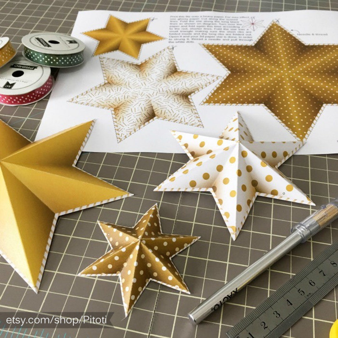 Gold Star Garland, Gold Party Decor, Printable Party Decor, DIY Party ...