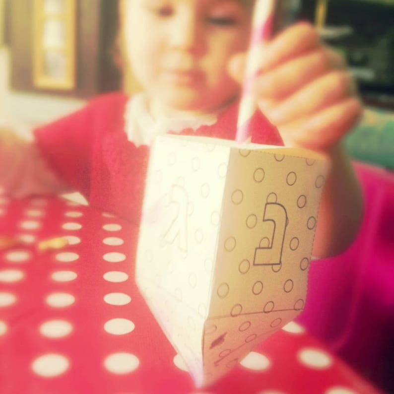 Hanukkah Dreidel Paper Craft For Kids Printable Dreidel Etsy