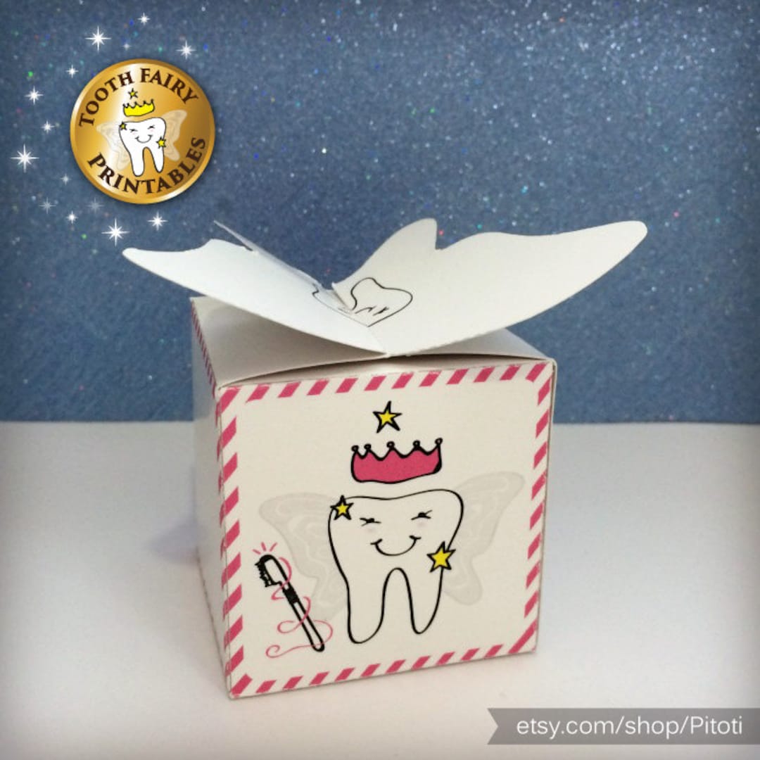 Tooth Fairy Box, Printable Lost Tooth Box for Girls, Keepsake Box, DIY ...