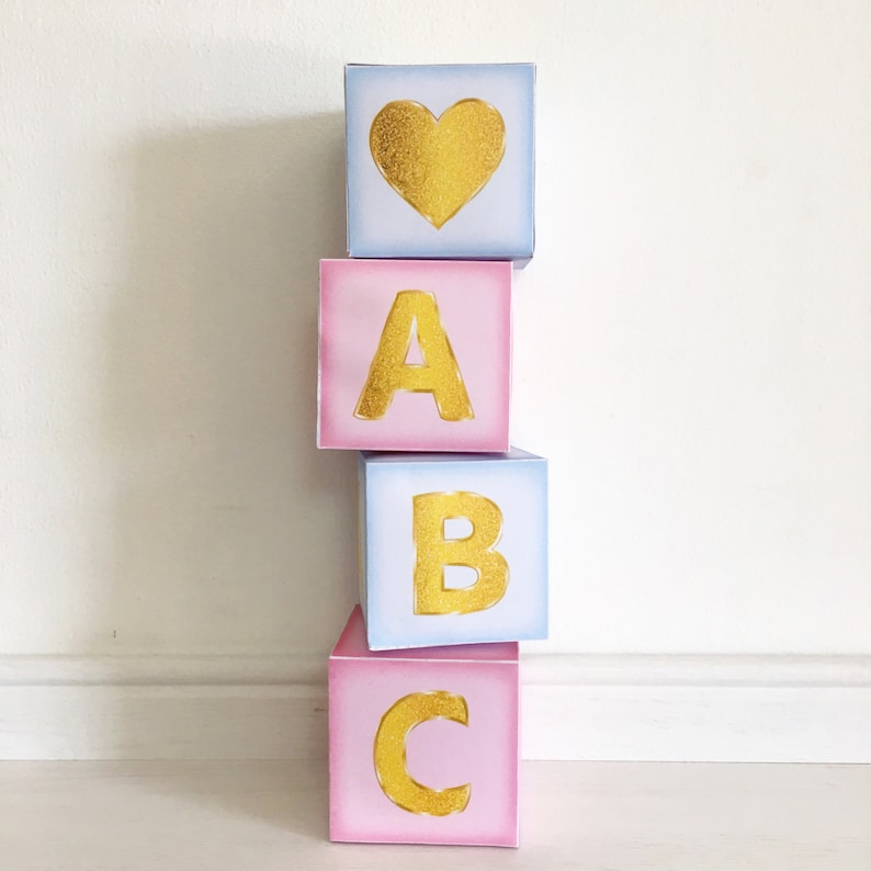 Name Blocks Baby Boy Nursery Letter Blocks Printable Blue - Etsy