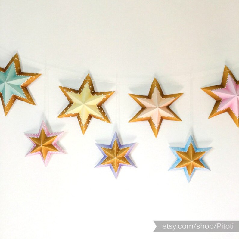 3D Star Papercraft Kit Printable 3d Papercraft Kids 3d Paper - Etsy