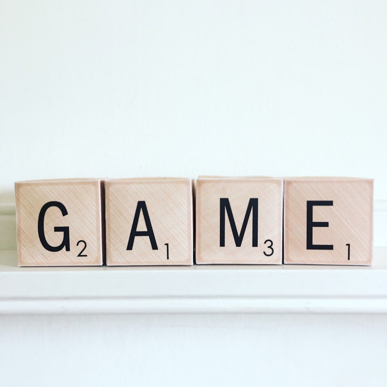 Living Room Decor, Printable Letter Blocks for Living Room, Rustic Home ...