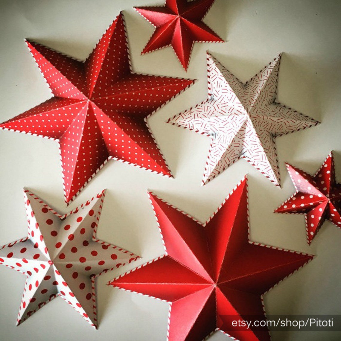 Party Decor Printable Party Decoration DIY Star Garland Red - Etsy