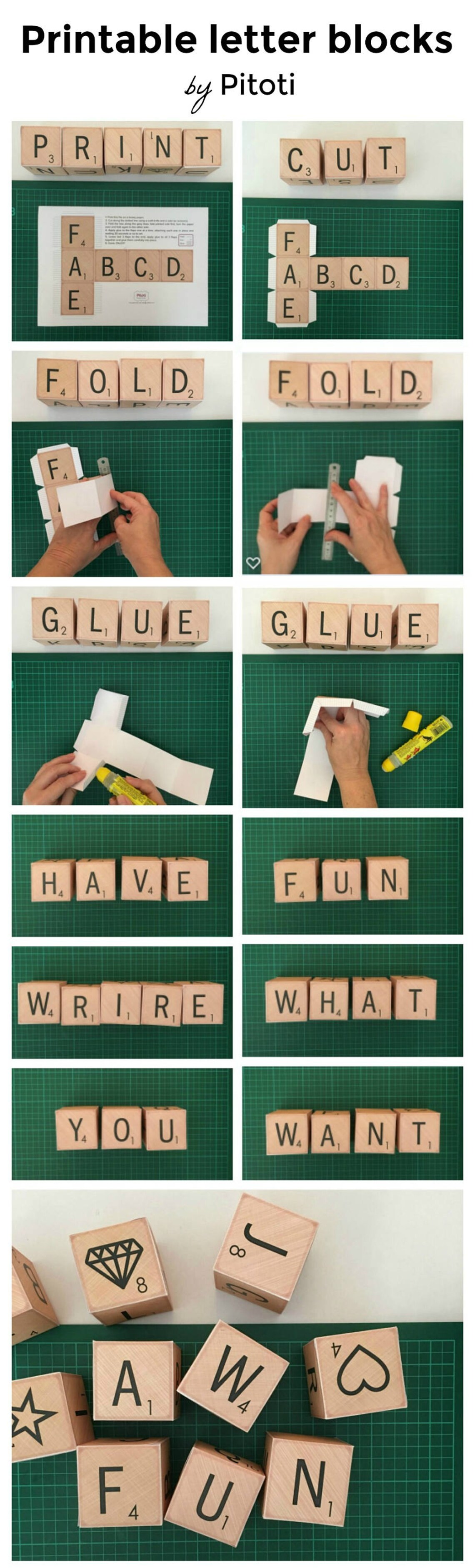 Kids Paper Crafts Diy Letter Blocks Printable Letter Blocks - Etsy