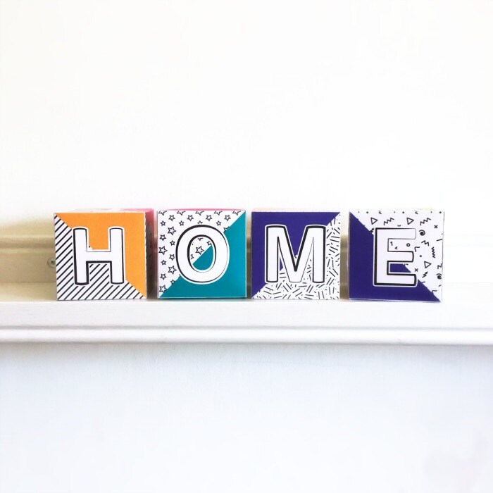 Baby name blocks Printable letter blocks for Nursery abc | Etsy