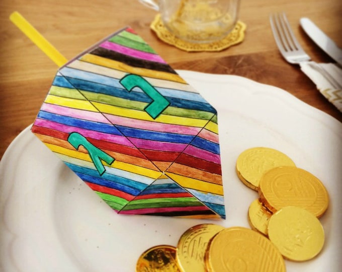Dreidel Papercraft Template-hanukkah Decorations-printable-hanukkah ...