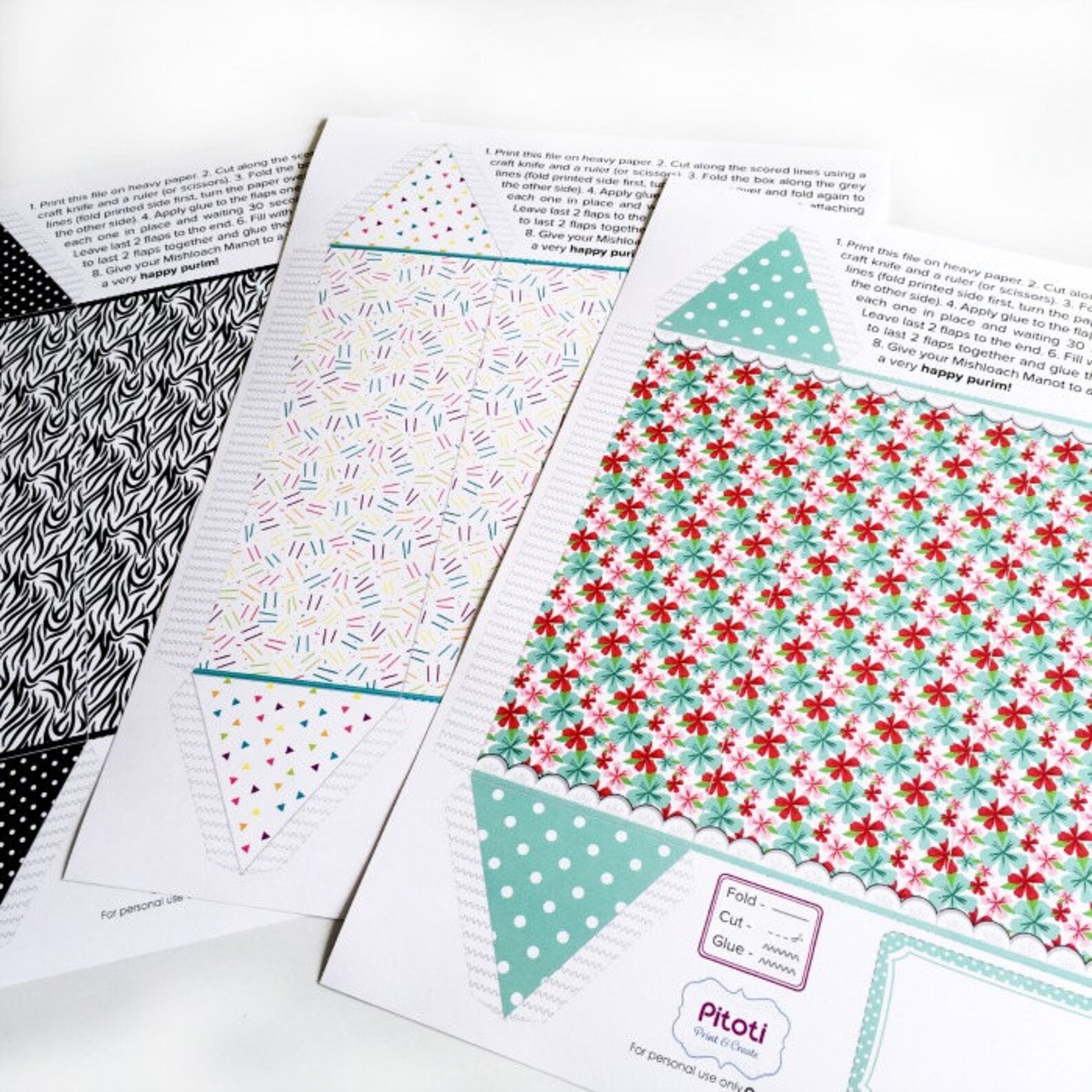 Printable Purim Basket DIY Mishloach Manot Instant Download - Etsy