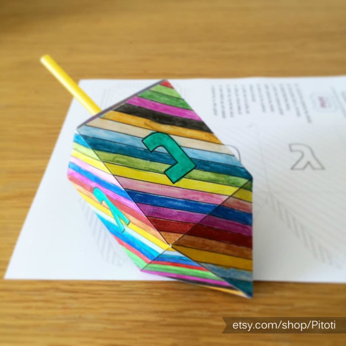 Hanukkah Dreidel Paper Craft for Kids Printable Dreidel | Etsy