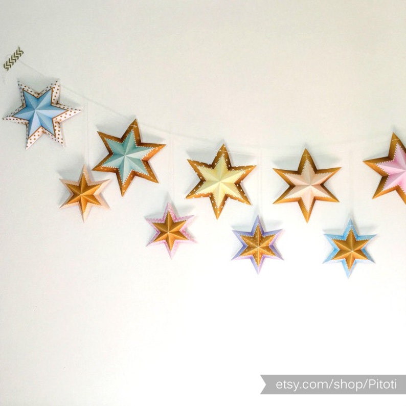 3D Star Papercraft Kit Printable 3d Papercraft Kids 3d Paper - Etsy
