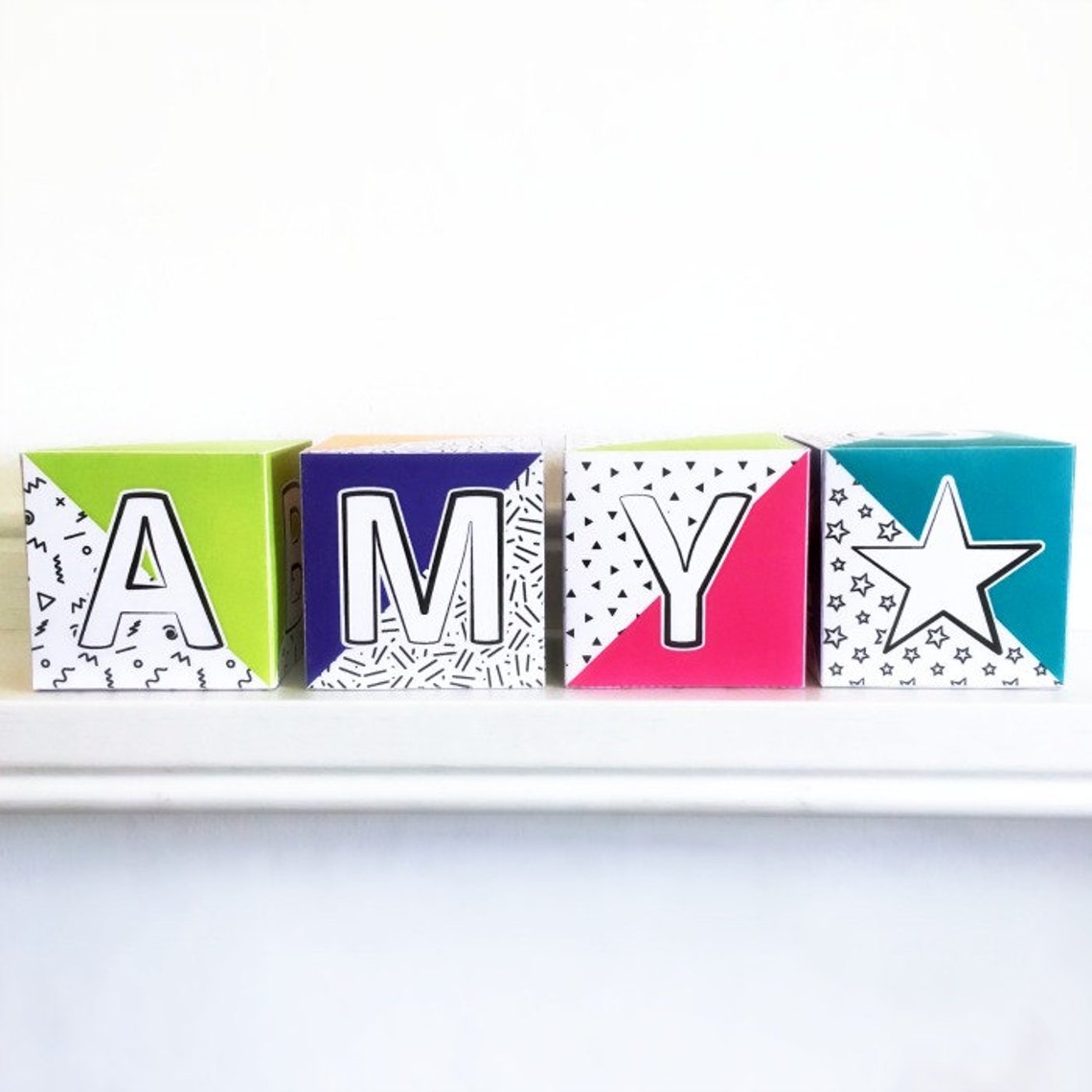Baby Name Blocks Printable Letter Blocks for Nursery Abc - Etsy