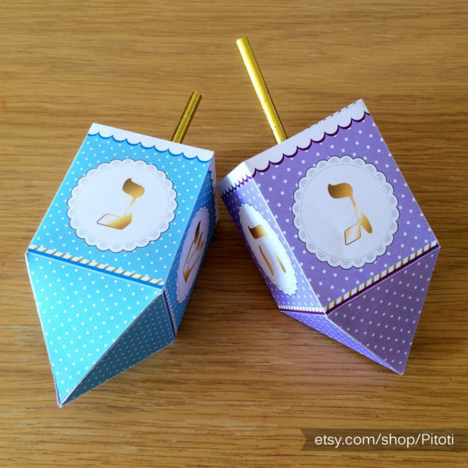 Hanukkah Dreidel Printable Dreidel Template to Creat 3D Paper - Etsy