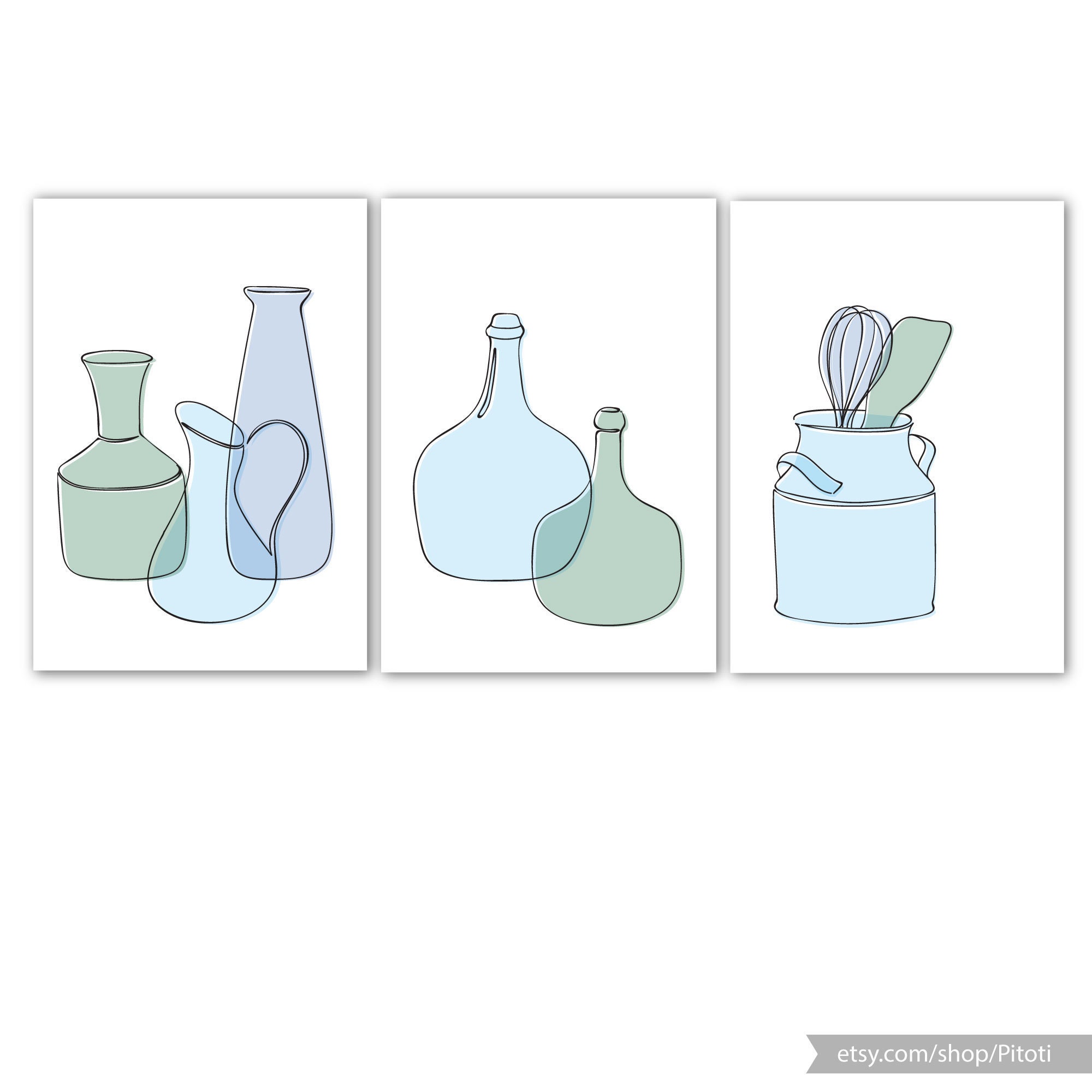 Set of 3 prints for kitchen Kitchen Printable Art Kitchen | Etsy