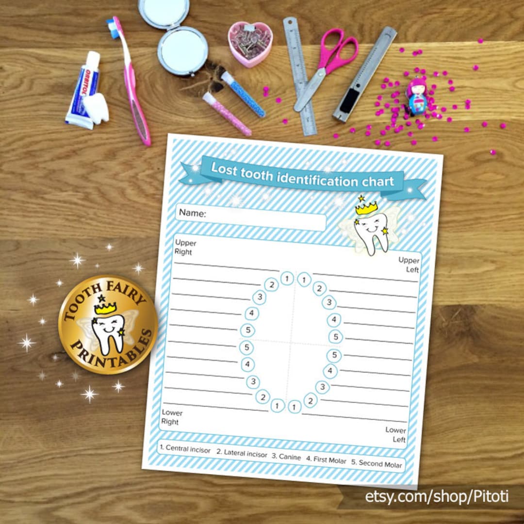 Tooth Fairy Lost Tooth Chart, Printable Lost Tooth Chart, Printable ...