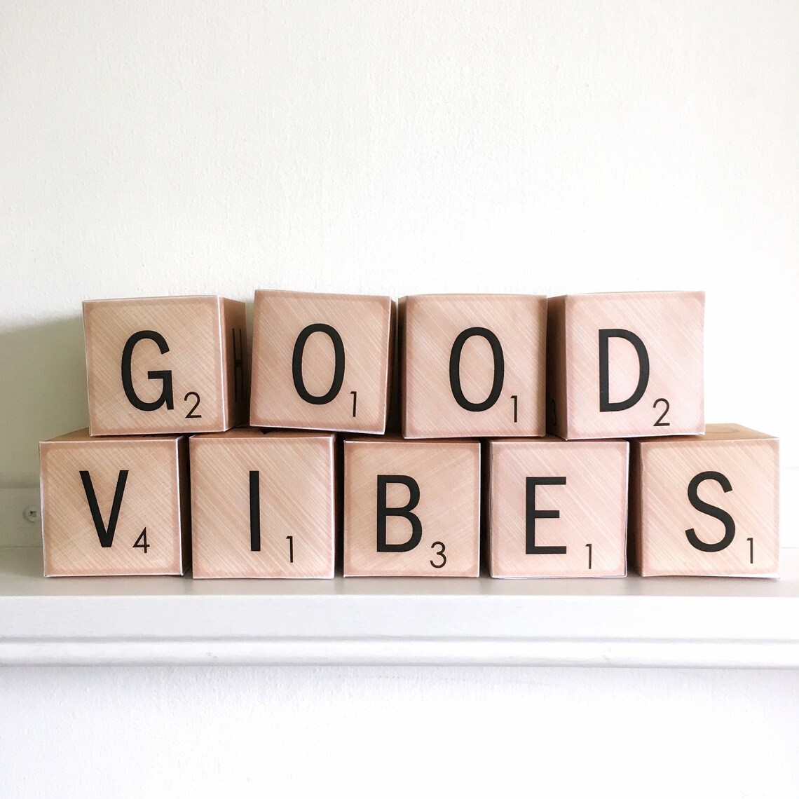 Living Room Decor, Printable Letter Blocks for Living Room, Rustic Home ...