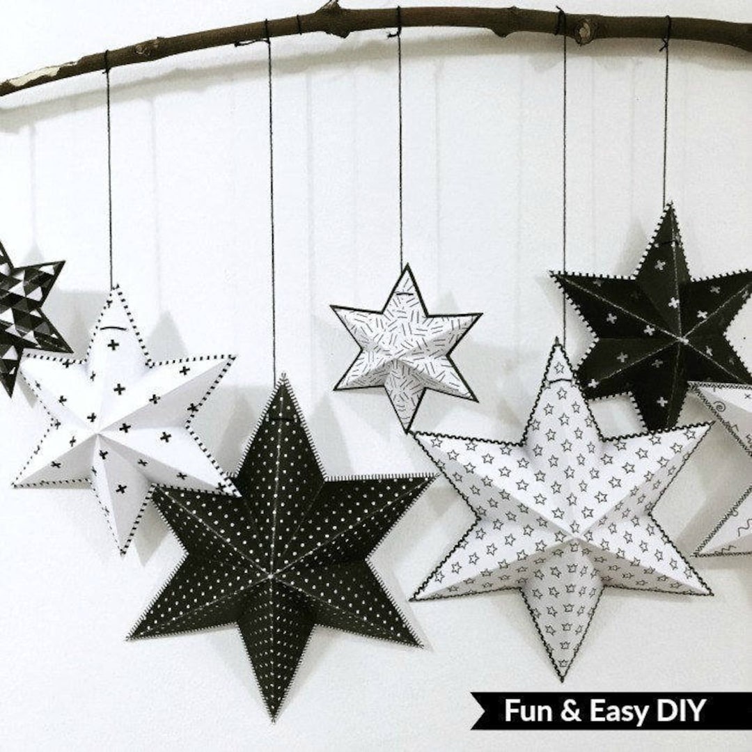Baby Mobile Printable DIY Mobile Nursery Mobile Black and - Etsy