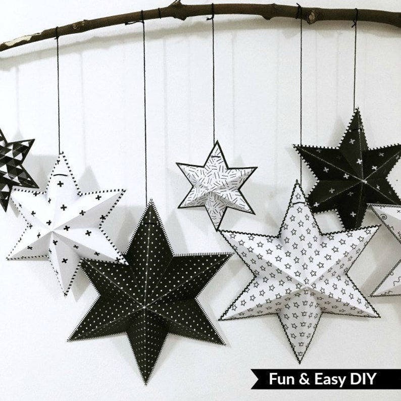 Baby Mobile Printable DIY Mobile Nursery Mobile Black and | Etsy