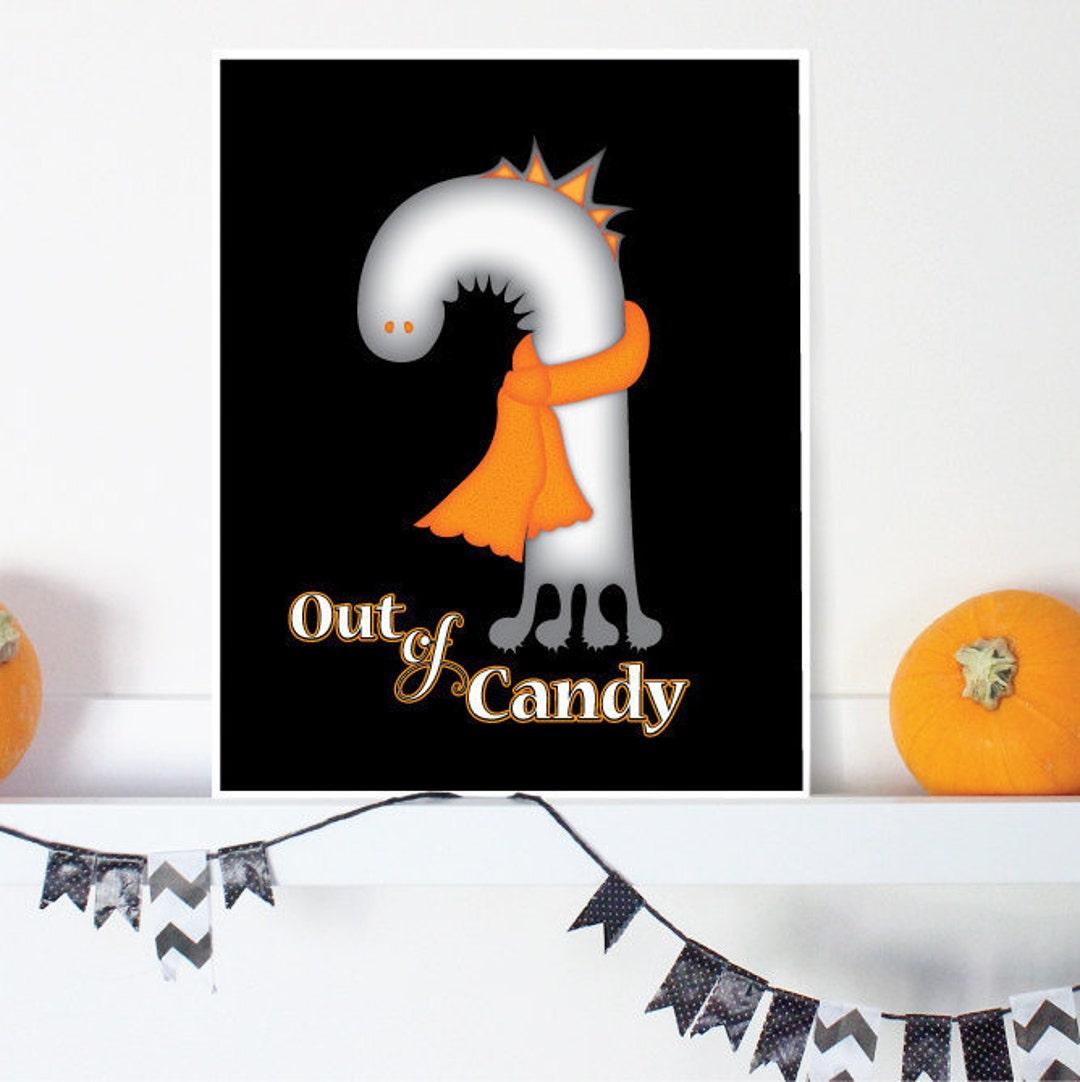 Printable Halloween Wall Decor, Instant Download Out of Candy Print ...