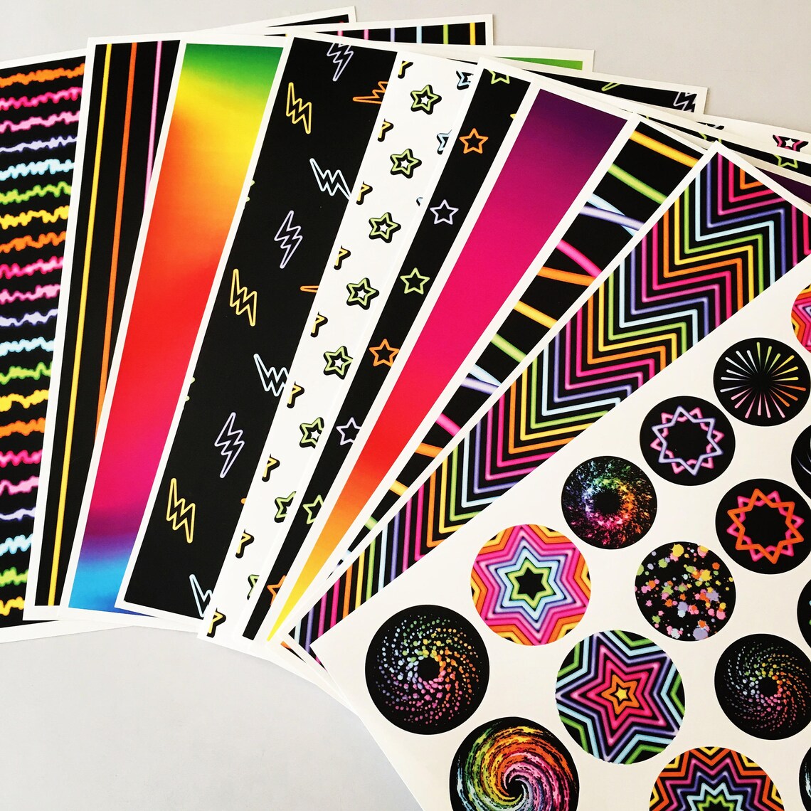 Digital Paper Pack Neon Digital Scrapbook Paper Neon Digital - Etsy Israel