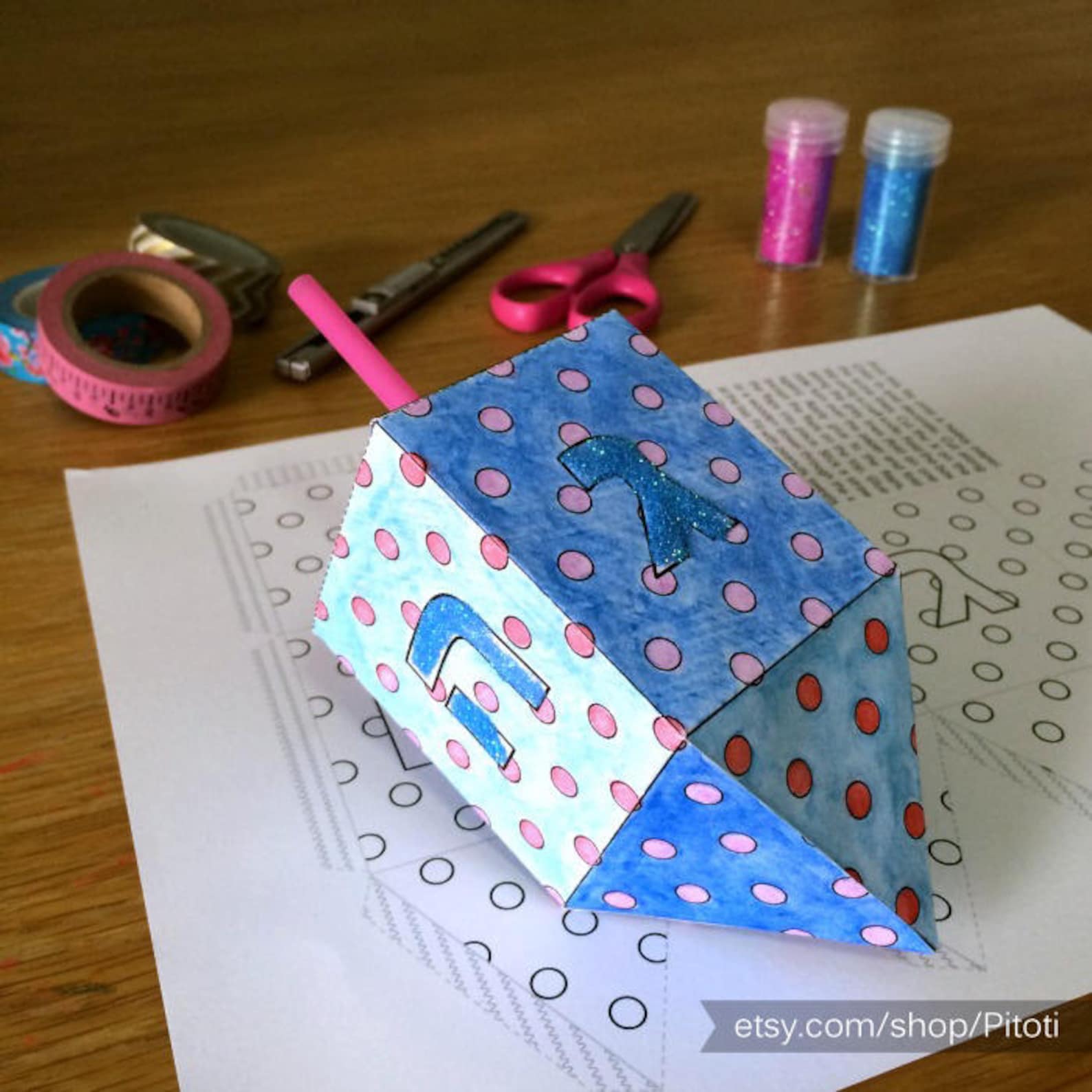 Hanukkah Dreidel Paper Craft for Kids Printable Dreidel - Etsy