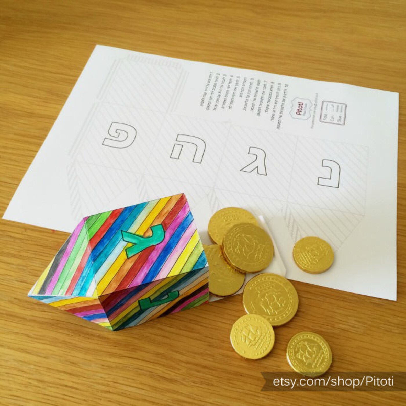 Hanukkah Dreidel Paper Craft for Kids Printable Dreidel - Etsy