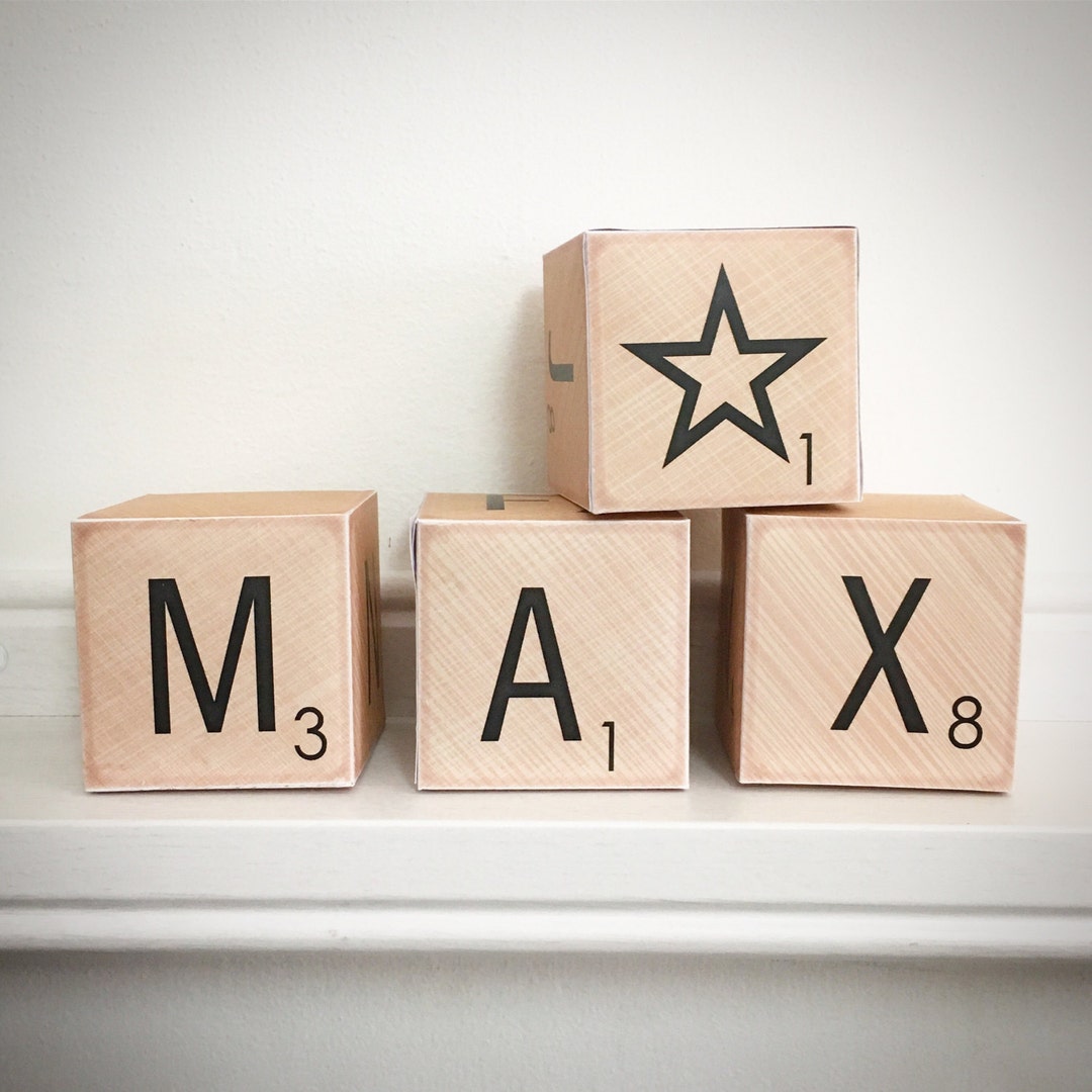 Baby Name Blocks, Nursery Letter Blocks, Printable Blocks, Scrabble Art ...