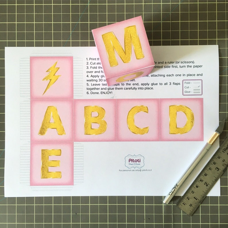 Name Blocks Baby Boy Nursery Letter Blocks Printable Blue | Etsy