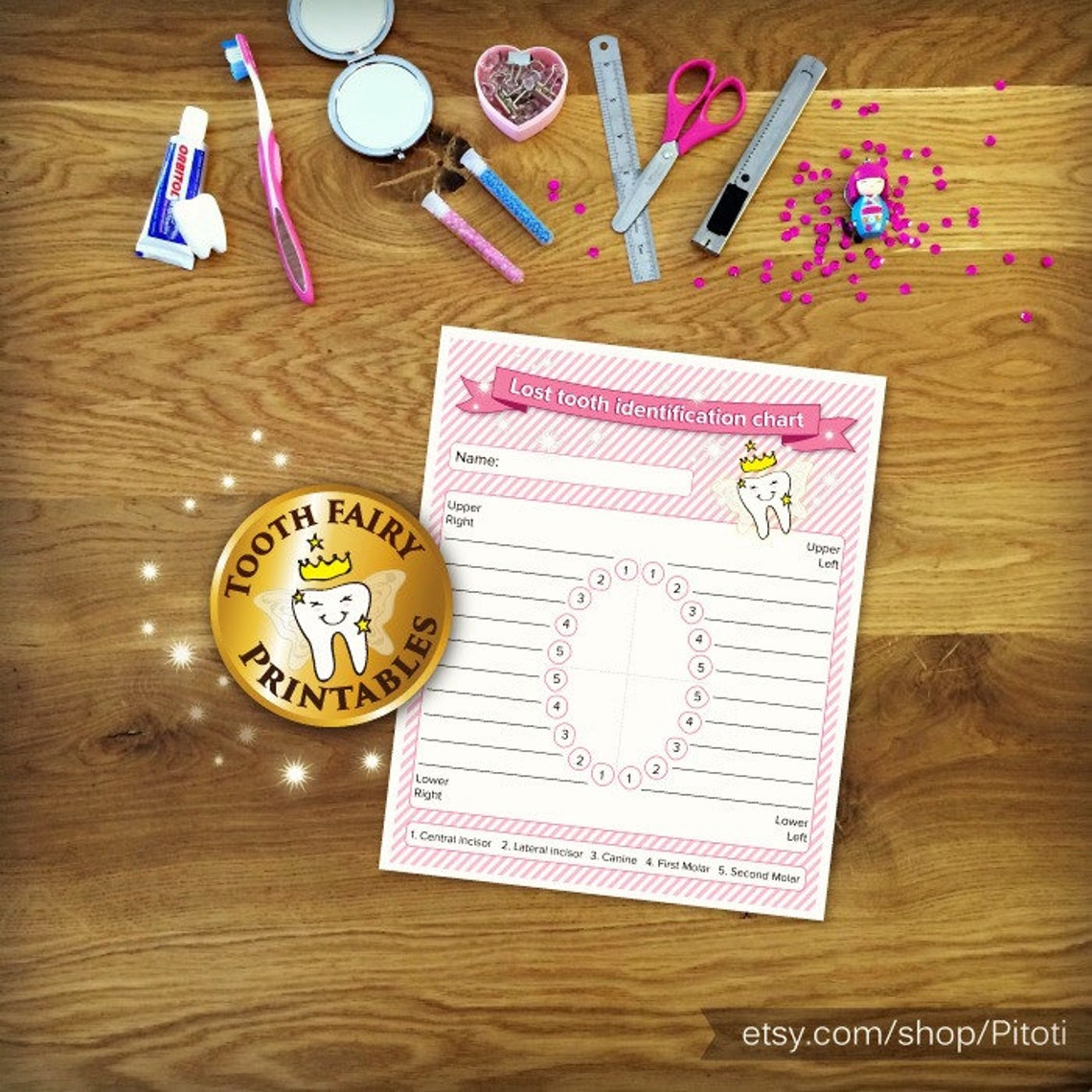 Lost Tooth Chart Tooth Fairy Printables Child Tooth Chart - Etsy