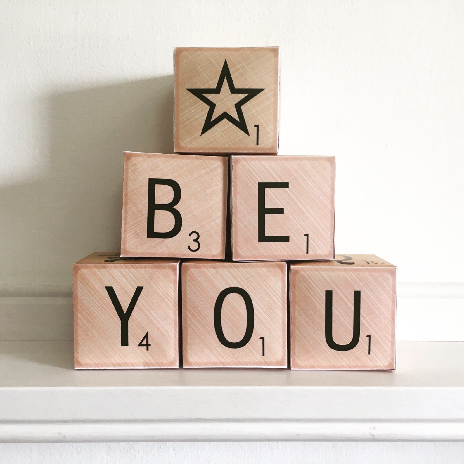 Living Room Decor, Printable Letter Blocks for Living Room, Rustic Home ...