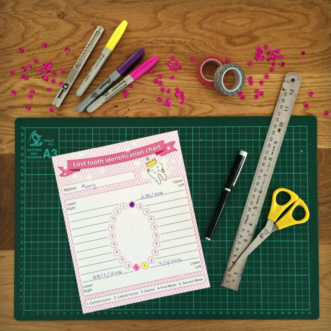 Lost Tooth Chart Tooth Fairy Printables Child Tooth Chart - Etsy