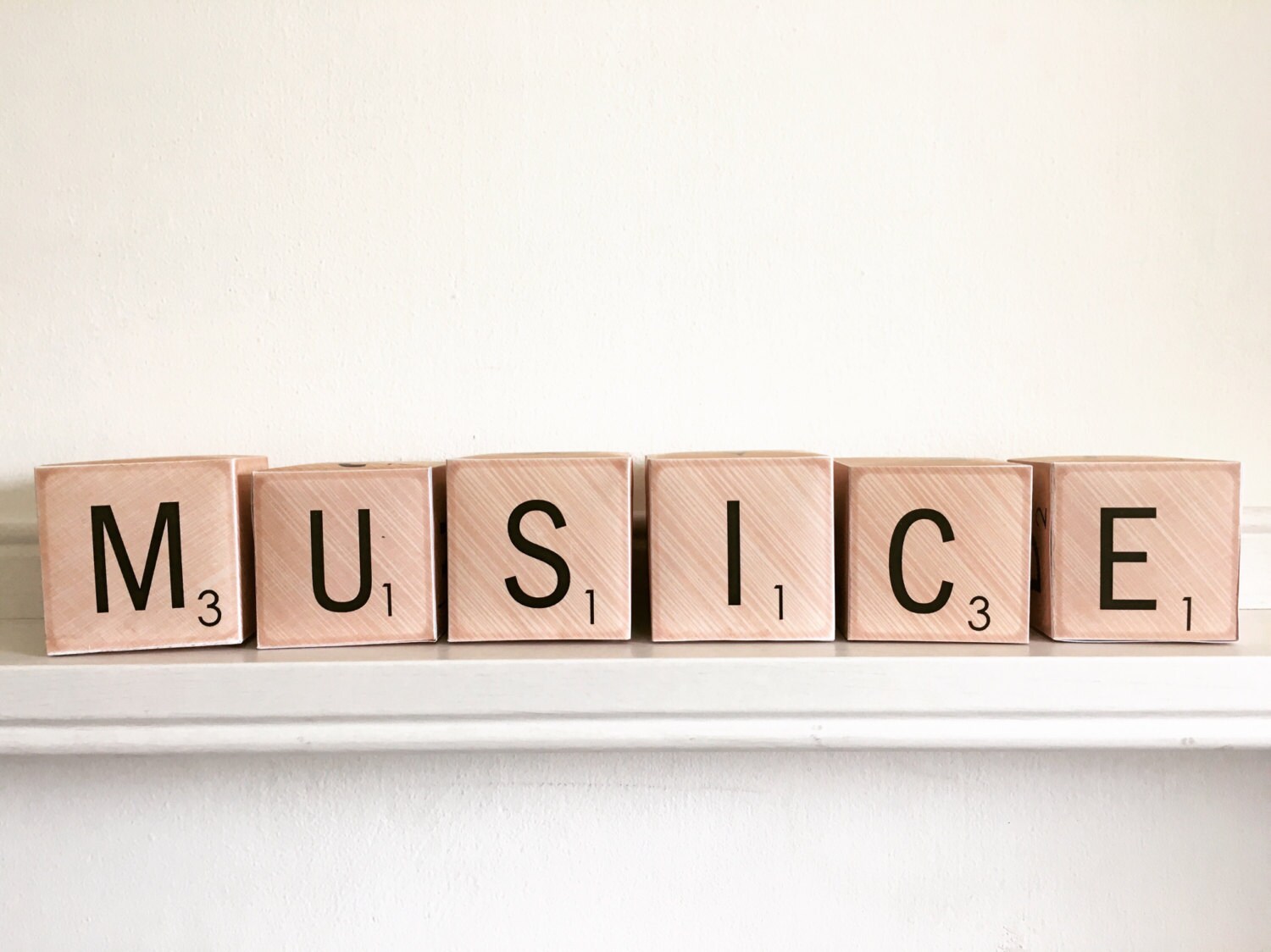 Living Room Decor, Printable Letter Blocks for Living Room, Rustic Home ...