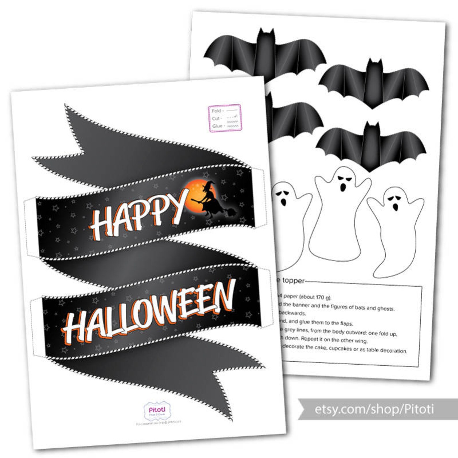 Halloween Cake Topper Halloween Cake Decoration Printable - Etsy