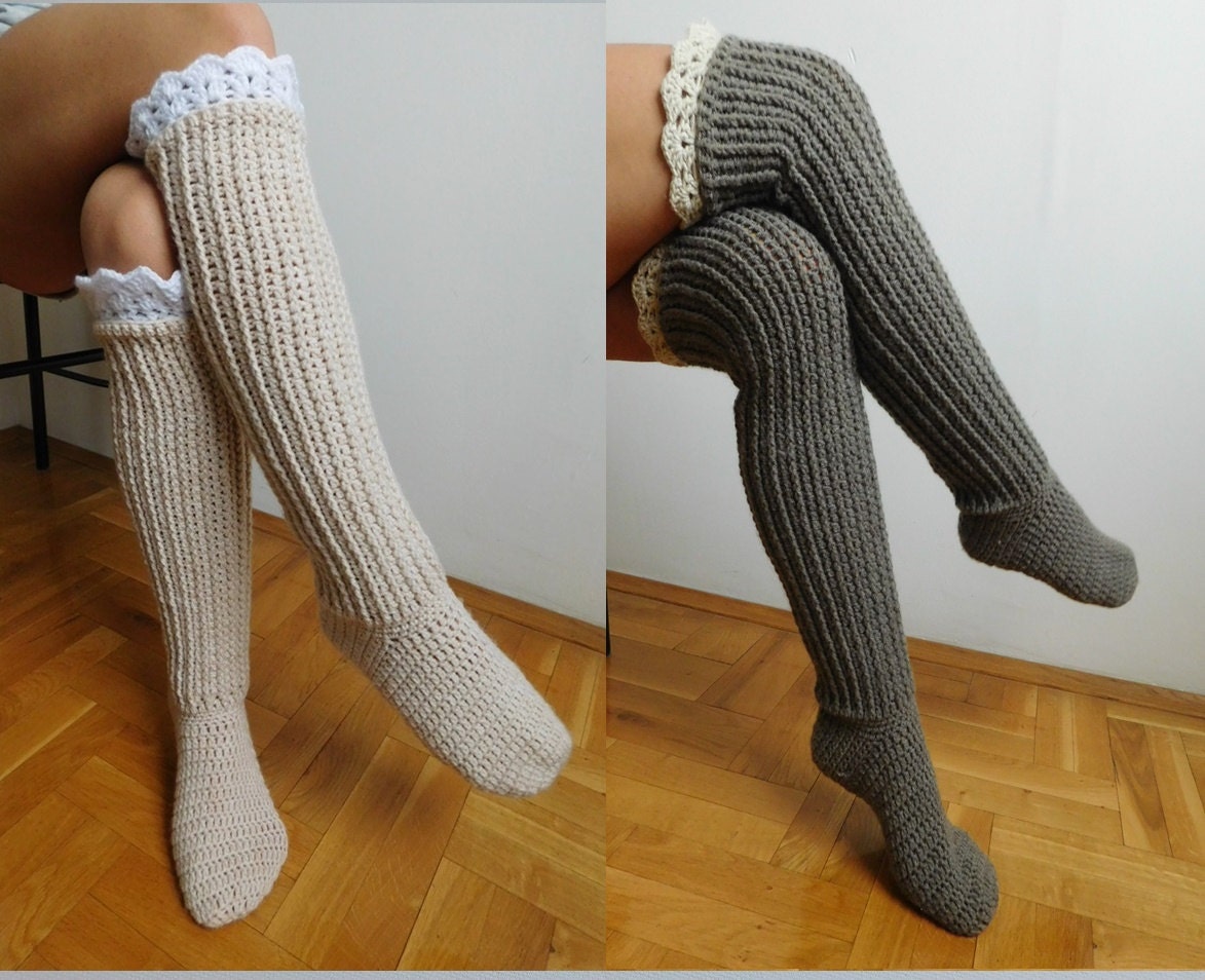 Knee Socks CROCHET PATTERN, Digital Download, Over the Knee Socks, Knee ...