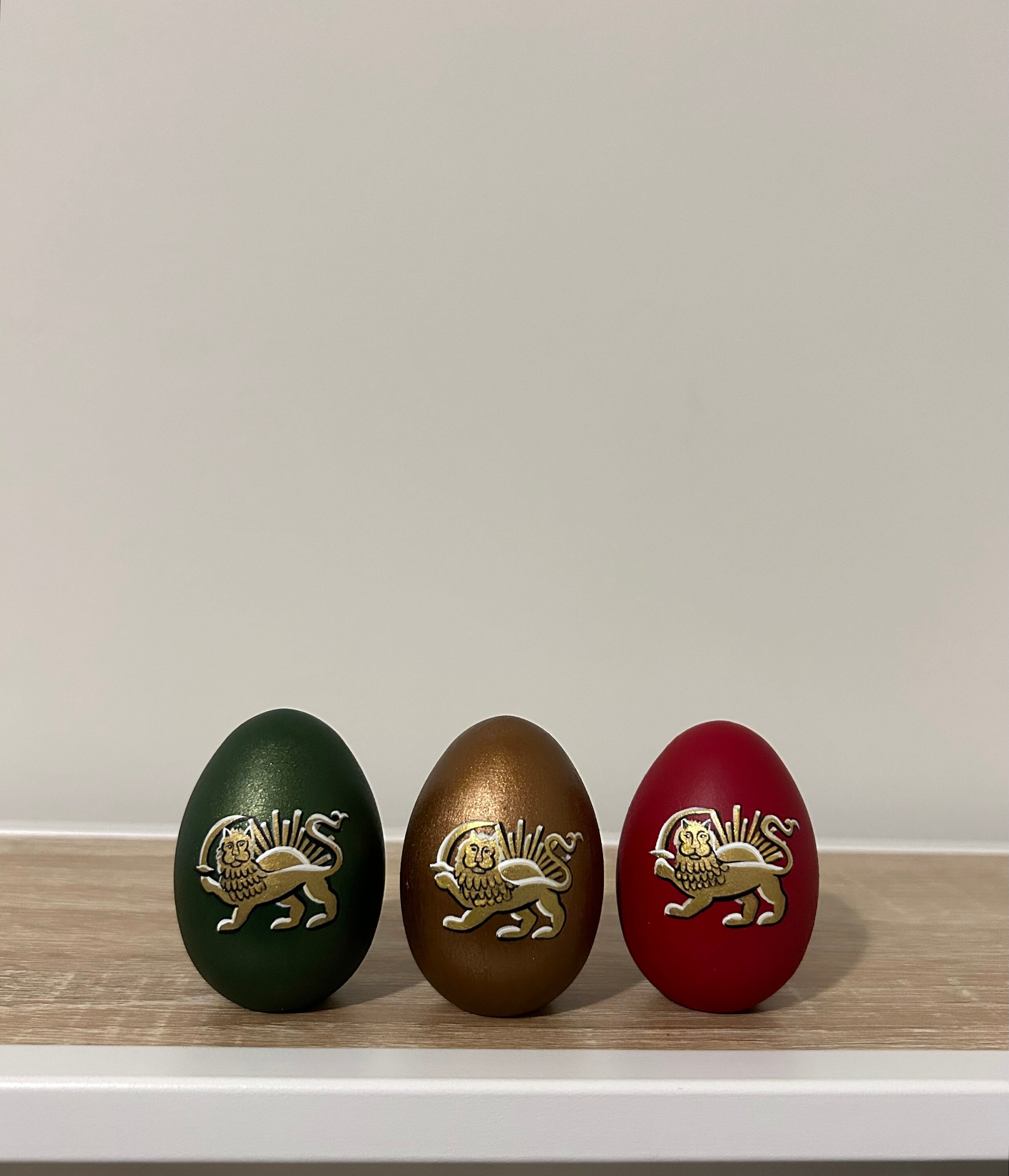 Set of 3 Shir O Khorshid, Wooden Eggs, Shiro Khorshid, Persian Flag ...