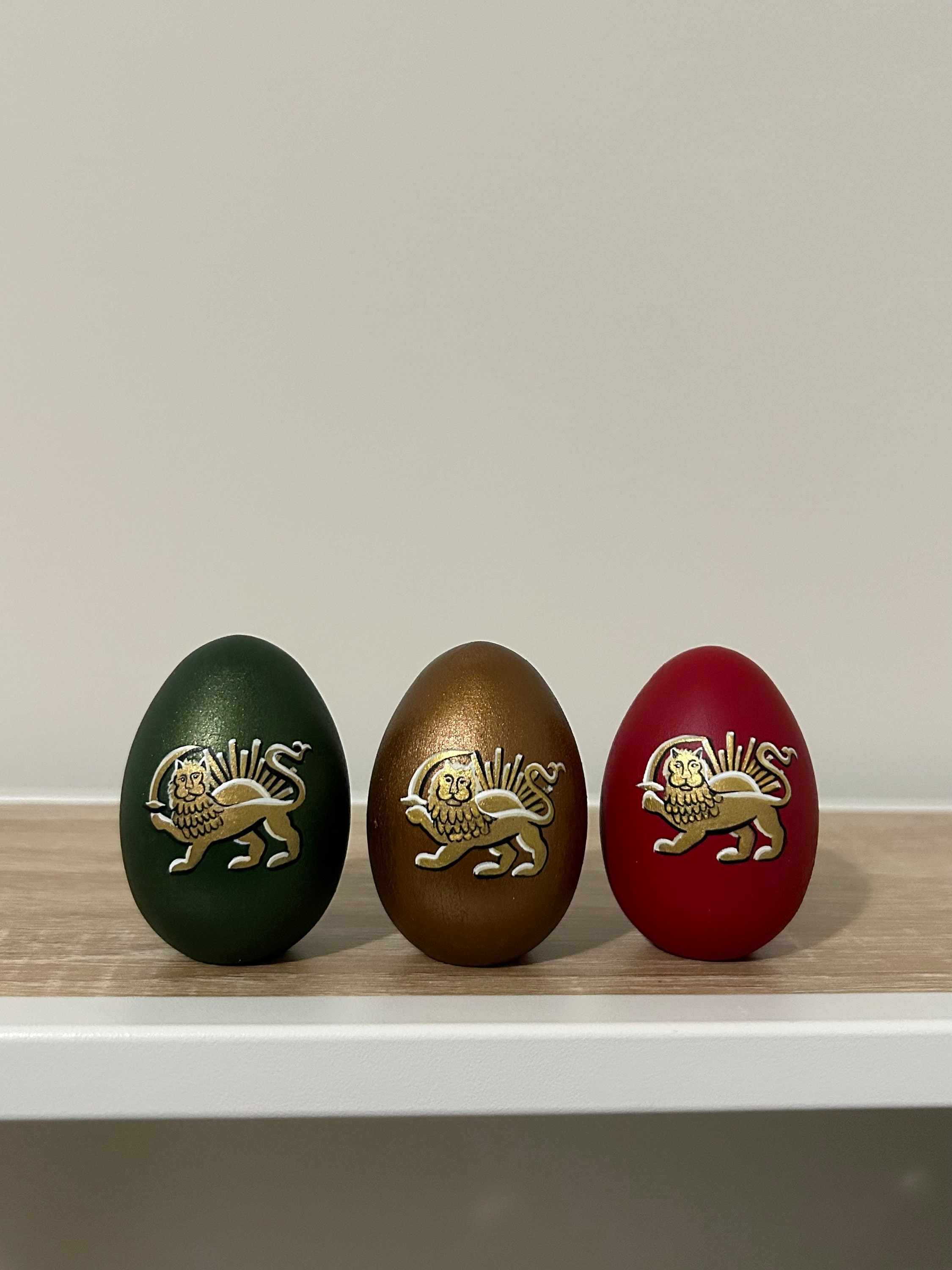 Set of 3 Shir O Khorshid, Wooden Eggs, Shiro Khorshid, Persian Flag ...