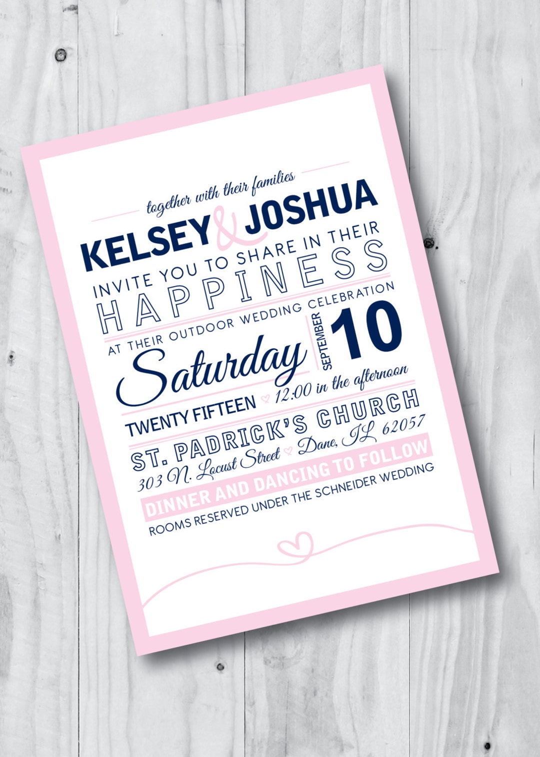 Modern Border-wedding Invitation - Etsy