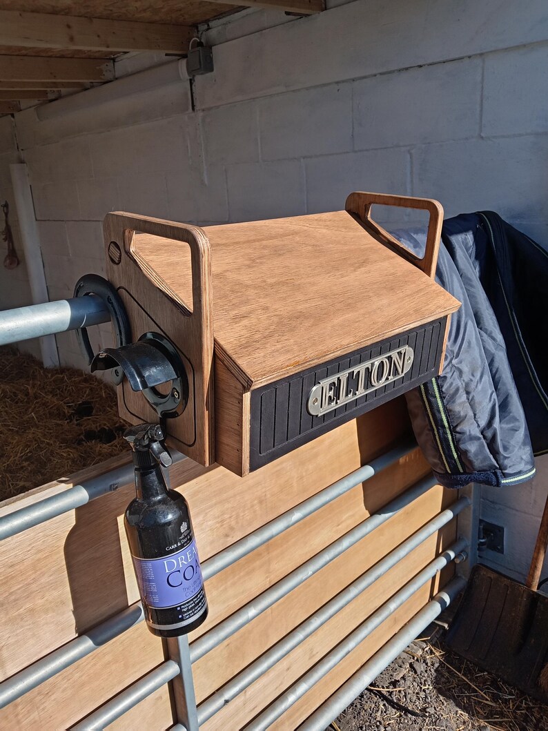 Personalised Wooden Horse Grooming Box – Plywood Stable Tidy With ...