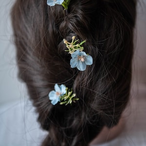 Light Blue Prom Wedding Flower Hair Pin - Etsy