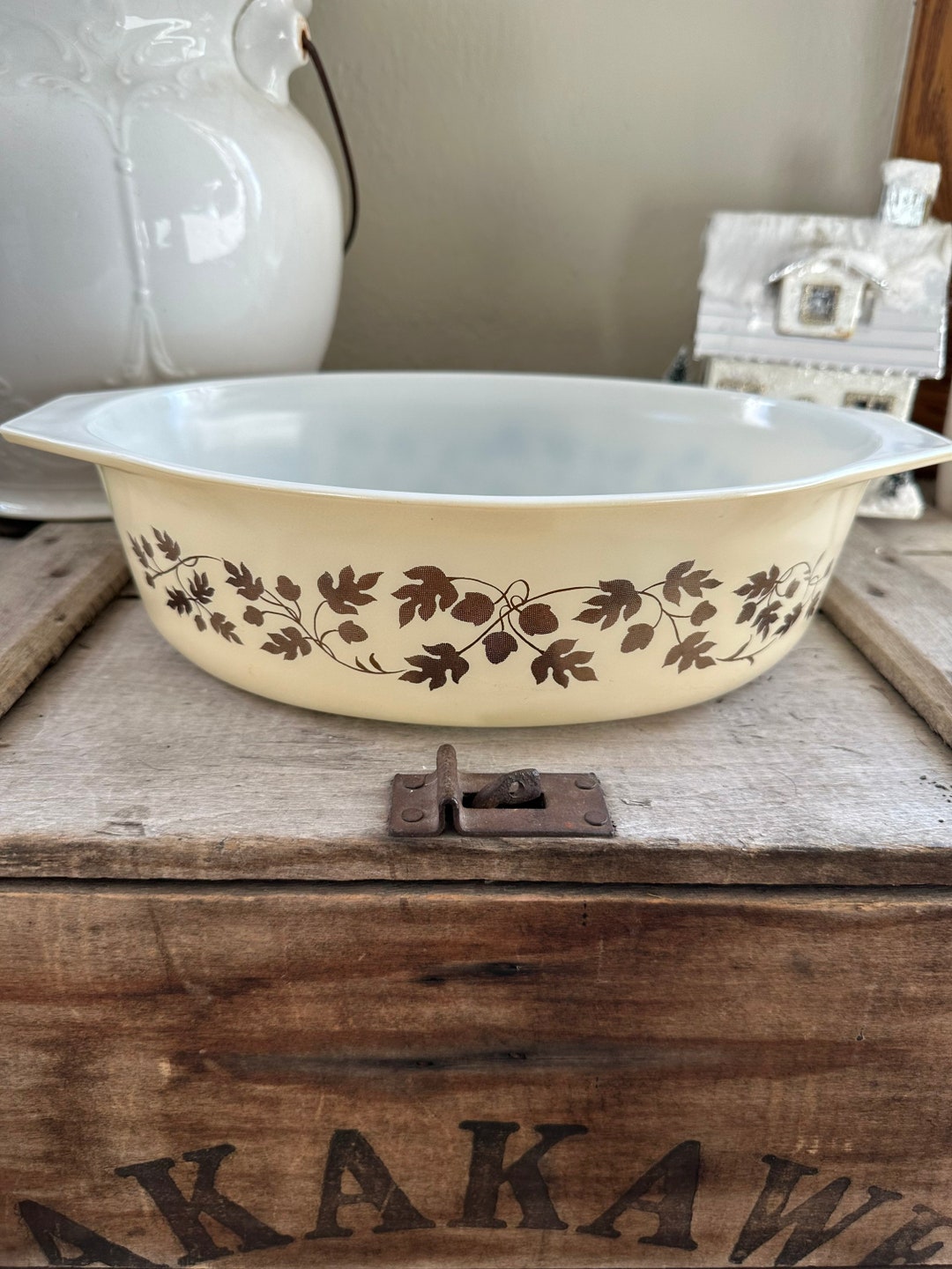 Pyrex Golden Acorn Leaf Casserole - Etsy