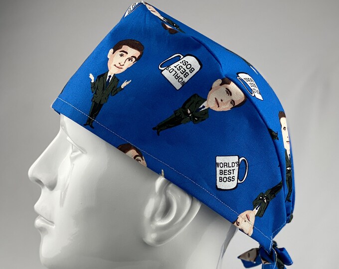 Michael Scott Worlds Best Boss Mug Scrub Cap the Office Mens Unisex - Etsy