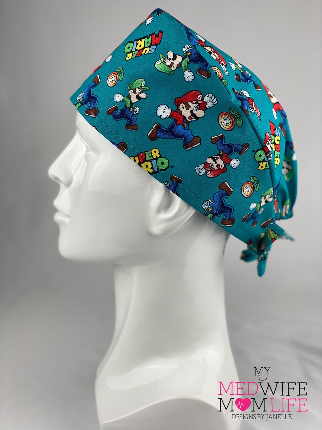 Super Mario Brothers Luigi Scrub Hat - Etsy