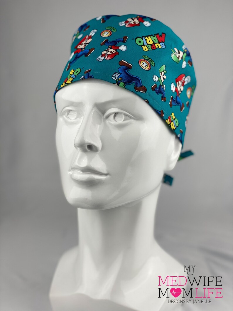 Super Mario Brothers Luigi Scrub Hat - Etsy