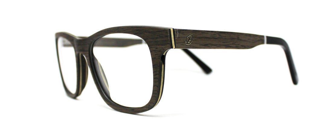 Wood Prescription Eyeglass Frames, Black Oak Real Wood Optical Frames ...