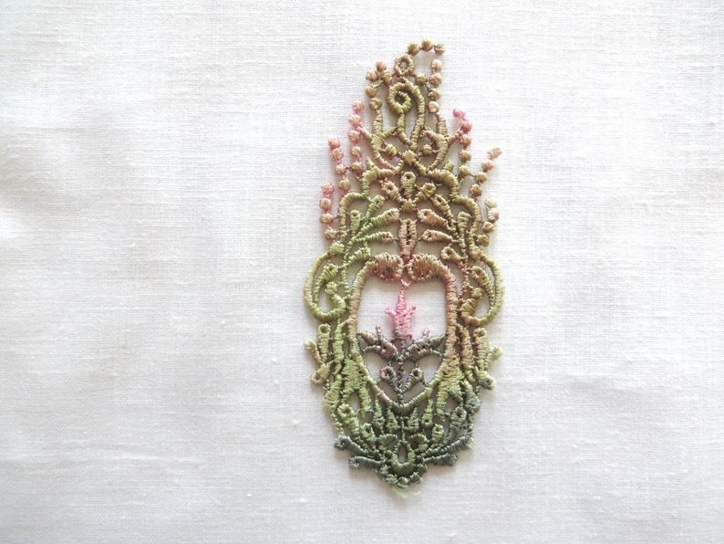 Hand Dyed Floral Spray Oblong Applique Venise Lace 6017D - Etsy